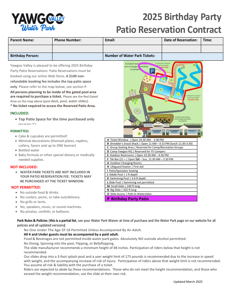 Yawgoo Valley Web Store | Exeter, Rhode Island. Birthday Party Patio ...