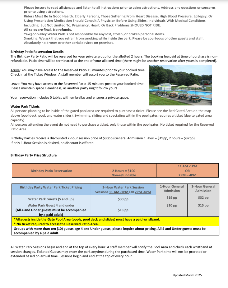 Yawgoo Valley Web Store | Exeter, Rhode Island. Birthday Party Patio ...